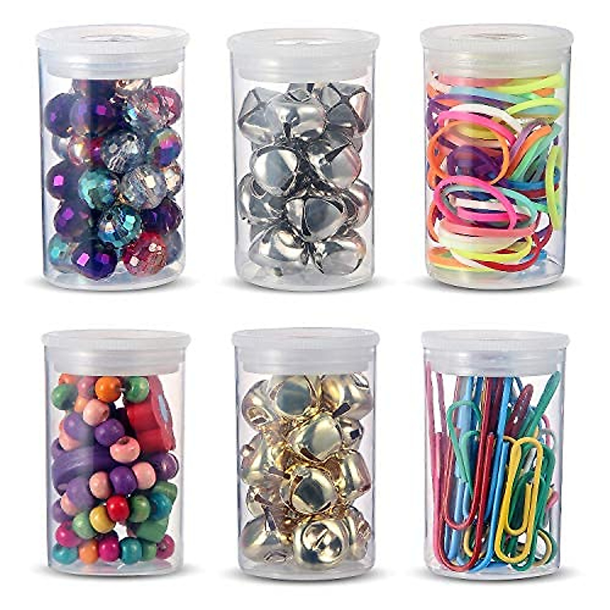 JOVITEC 30 Pieces Plastic Film Canister Holder, 35 mm Empty Camera Reel Containers, Storage Containers Case with Lids for Storing Small Accessories, Film, Keys, Coins, Art Beads (Transparent)