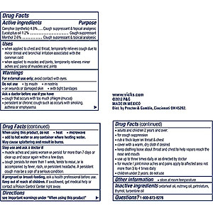 Vicks VapoRub Topical Ointment Chest Rub, 3.52 Oz, Pack of 2