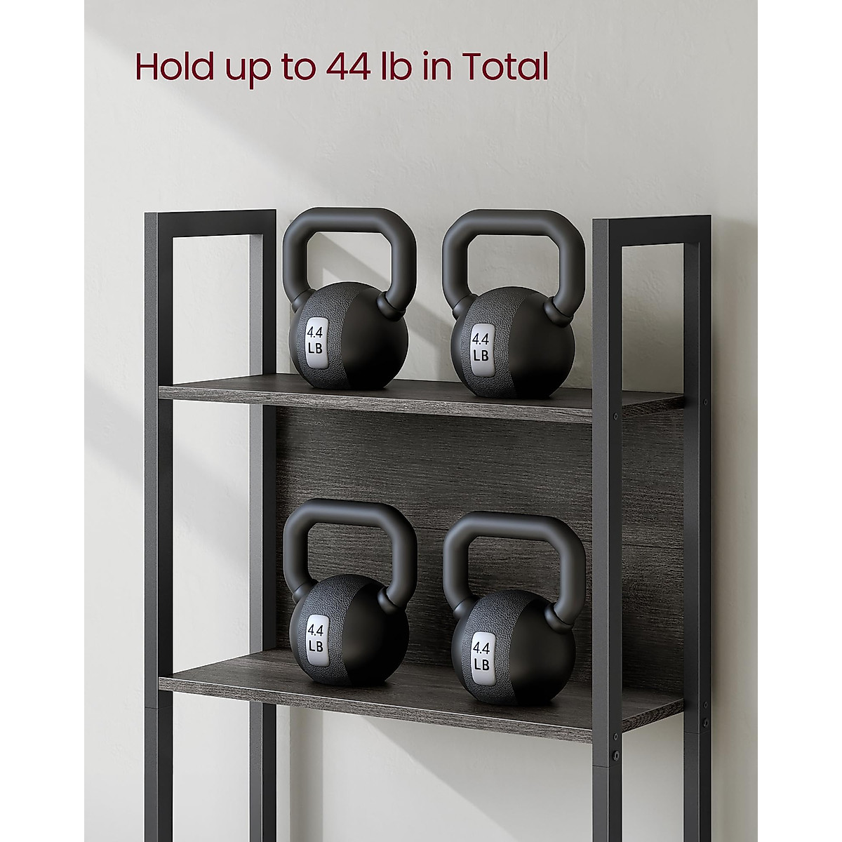 VASAGLE 5-Tier Bookshelf, Book Shelf, Industrial Bookcase, with Steel Frame, for Living Room, Home Office, Bedroom, 9.4 x 24.4 x 65 Inches, Charcoal Gray and Black ULLS025B04