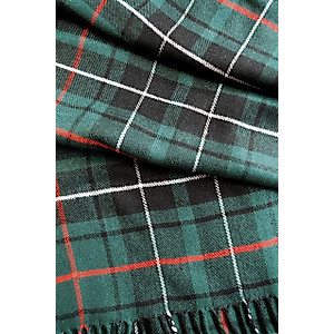CALVIN & OLIVIA Cashmere Feel Scarf Soft Winter Soft Tartan Plaid Fashion Scottish Check Multi-Color Gift for Men Women Christmas Green Plaid