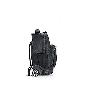 Tilami Rolling Backpack 18 Inch for School Travel, Black