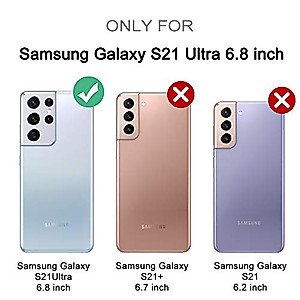 SURITCH Clear Case for Samsung Galaxy S21 Ultra 5G,[Built in Screen Protector][Camera Lens Protection] Full Body Protective Shockproof Bumper Rugged Cover for Galaxy S21 Ultra 6.8 Inch (Clear)