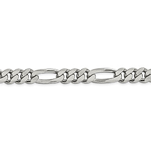 Solid 925 Sterling Silver 9mm Figaro Chain Necklace - with Secure Lobster Lock Clasp 18"