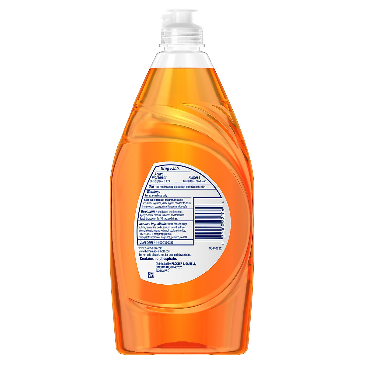 Dawn Dish Soap, Ultra Antibacterial Hand Soap, Orange Scent Dishwashing Liquid, 21.6 oz