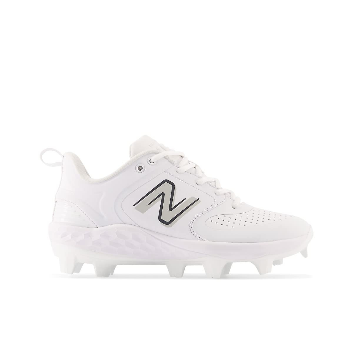 New Balance Women's Fresh Foam Velo V3 Molded Softball Shoe, White/White, 9