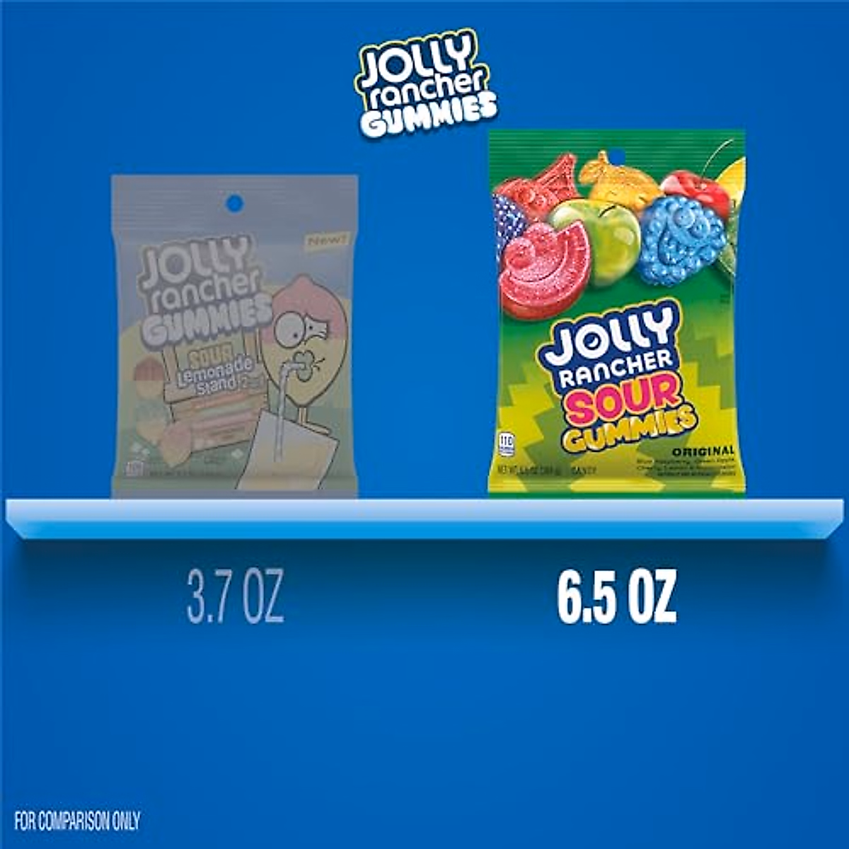 JOLLY RANCHER Sour Gummies Assorted Fruit Flavored Candy Bag, 6.5 oz