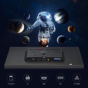 TOGARDFLY 15.6 inch CCTV Monitor, Portable Hdmi Monitor, 1080P Small Hdmi Monitor Screen with Speaker/AV/USB/VGA Port, Second External Display for Laptop,CCTV Monitor for Raspberry PI/Gaming/MacBook