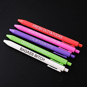 Cityhermit 11Pcs Funny Pens Set for Adults, Swear Word Daily Ballpoint Pen, Premium Novelty Pens Set Days of The Week Pens Dirty Cuss Word Pens for Each Day Funny Office Gifts for Coworkers