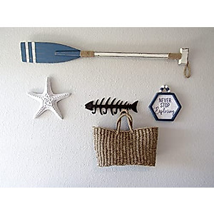 Wallcharmers Large Fish Bone Key, Leash, & Towel Holder | Nautical Home & Wall Decor