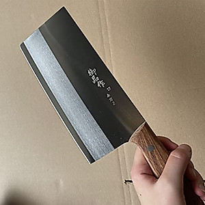 8Inch CHINESE CHEF'S KNIFE HEAVY DUTY VEGETABLE MEAT CLEAVER With Wood Handle