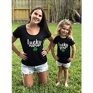 Unique Baby Girls Lucky Mama St Patrick Day Mommy and Me Scoop Neck Shirt (3t) Green