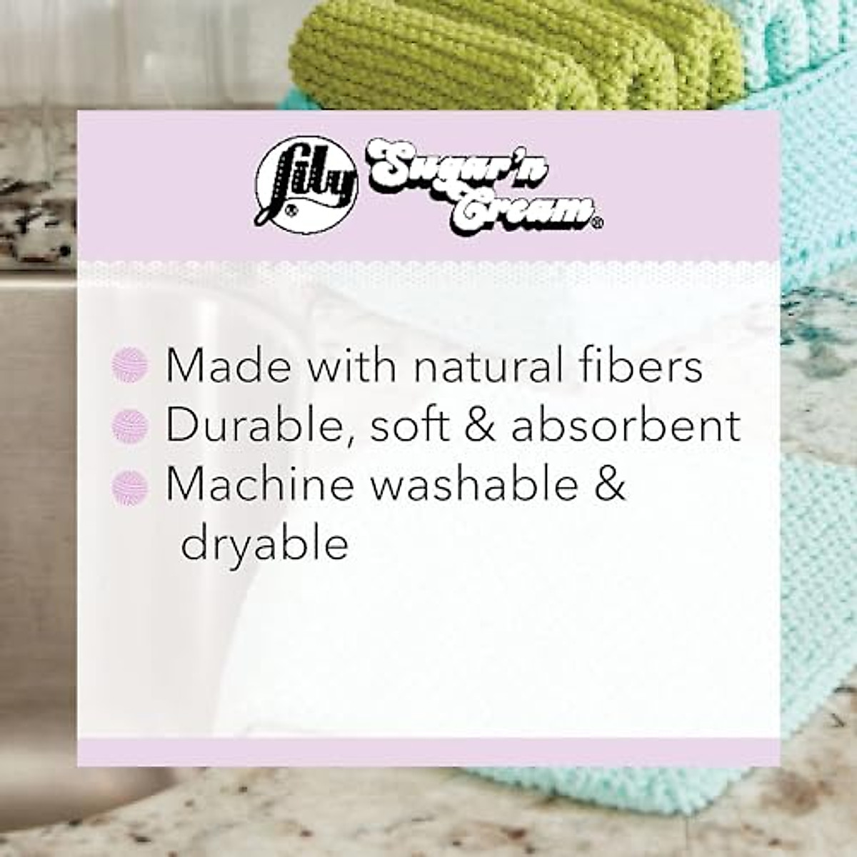 Lily Sugar N Cream Cones Kitchen Breeze Yarn - 1 Pack of 14oz/400g - Cotton - #4 Medium - 706 Yards - Knitting/Crochet