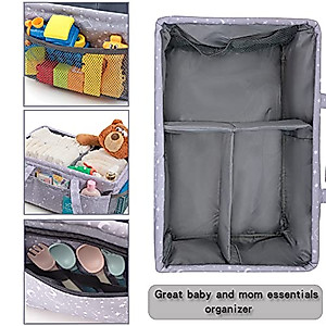 Large Baby Diaper Caddy Organizer with Nappy Changing Pad – Baby Caddy Diaper Organizer for Changing Table, Car Storage Diaper Holder – Baby Organizer Basket for Nursery Shower Gift Bag for Boy & Girl