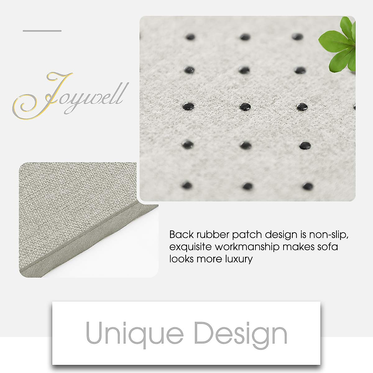 Joywell Linen Armrest Covers for Living Room Anti-Slip Sofa Arm Protector for Dogs, Cats, Pets Armchair Slipcover for Recliner with 4 Pockets for TV Remote Control, Phone, 1 Pcs, Silver Grey