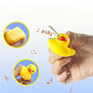 Bath Duck Toys 12 PCS Yellow Rubber Ducks Squeak & Float Ducky Baby Shower Pool Toy for Toddlers Kids Boys Girls