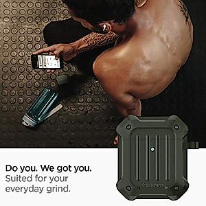 Spigen Tough Armor Designed for Airpods Case Cover for Airpods 1 & 2 [Front LED Visible] - Military Green