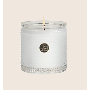 Aromatique The Smell of Spring Textured Glass 6 oz Scented Jar Candle with Metal Medallion for Home Décor and Gift