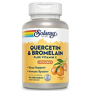SOLARAY QBC Plex Chewables | Quercetin & Bromelain Plus Vitamin C | Immune & Respiratory Health Support | 90ct, 30 Serv.