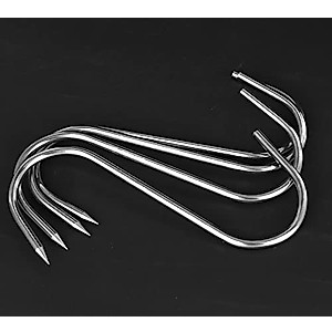 HONSHEN 20 pcs 5 Inch Meat Hooks S-Hook, 4mm Stainless Steel Meat Hook for Butcher,Processing,Hanging,Chicken,Hunting,Smoking,Ribs,Fish,Beef,Poultry,Drying BBQ Grill Cooking (20 pcs 5inch Meat Hook)