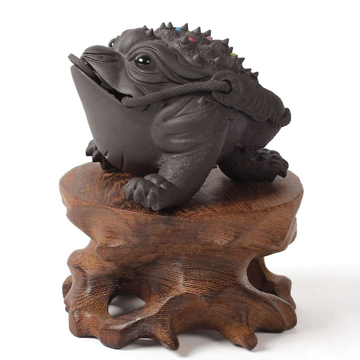 Bonsai Base Round Base Rosewood Handicraft Base Plant Cushion Elevated Solid Wood Teapot Ornaments Root Carving Base Suitable for Home Garden Decoration Indoor Plant Stands (Size : A)