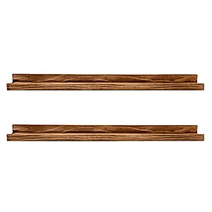 AZSKY Rustic Wood Floating Shelves for Nursery Books Long Wall Bookshelf Photo Picture Ledge Shelf with Lip Wall Shelf for Kids Bedroom Bathroom Living Room Office Frames 36 Inches Set of 2