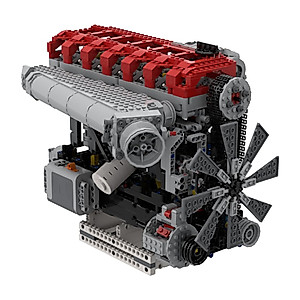 FILONA Technik Engine Motors Building Set, RB30-V4-3.0L Inline Six-Cylinder Four-Stroke Engine MOC Model Building Blocks Toy - 1985 Pieces