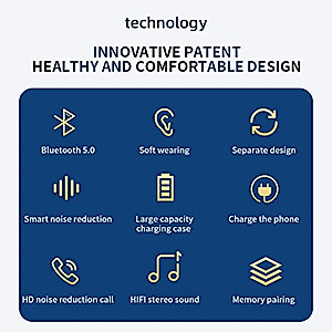 Bone Conduction Headset TWS Mini Bluetooth Earbuds Handsfree Wireless HD Call Earphones HiFi Stereo Sound Sport Headphones with LED Display Charging Case (Light Pink, Touch Version)