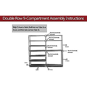 Double Rows 9 Lattices Standing Shoe Racks,27-Pairs Portable Boot Rack,Shoe Storage Organizer Cabinet with Nonwoven Fabric Dustproof Cover,Space Saving Portable Closet Shoe Cabinet (Color : Gray)