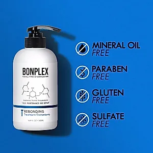 BONPLEX Rebonding Treatment For All Hair Types | For Damaged, Dry, Brittle, Colored, Permed, and Chemically-Treated Hair | Safe for Hard Water | Reconnect Broken Disulfide Bonds