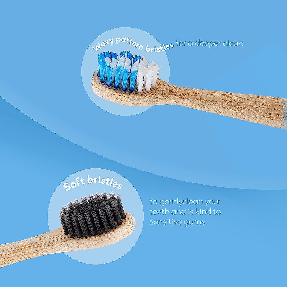 The Humble Co. Electric Toothbrush Replacement Heads 4pk – Sustainable BPA-Free Electric Toothbrush Heads Made from Bamboo, Bad Breath and Plaque Remover, Philips Sonicare Compatible (Charcoal)