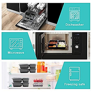 20 Pack Bento Box, [36 oz] 3 Compartment Meal Prep Containers with Lids -Food Storage Containers BPA Free Plastic, Lunch Containers, Microwavable, Freezer and Dishwasher Safe