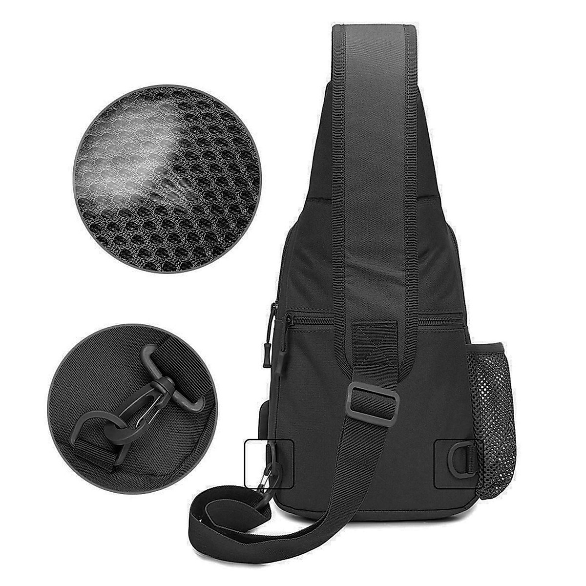 BAIGIO Tactical Sling Bag Crossbody Pack One Shoulder Backpack (Black)