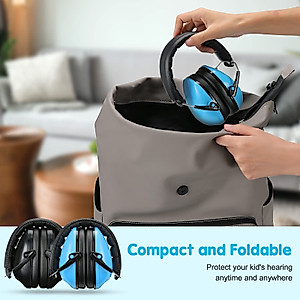 ProCase Noise Cancelling Headphones for Kids Toddler, SNR 27dB Noise Reduction Ear Muffs, Kids Ear Protection for Fireworks Autism, Sensory Headphones for Autistic Kids -2 Pack, Blue & Black