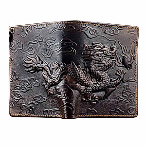 punkman2000 Vintage Dragon Mens Wallet Slim Card Money Purse Wi/Safe Chain