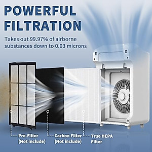 4 Pack C545 True HEPA Replacement Filter S Compatible with Winix C545, B151, P150, 9300 Air Purifier Replacement for Winix S Filter Part 1712-0096-00 and 2522-0058-00 by Funmit