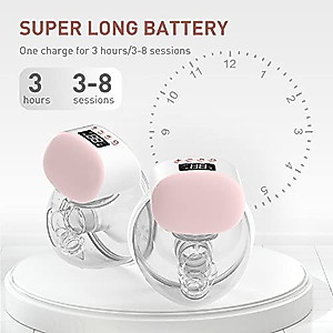 IKARE Wearable Double Breast Pump Hands Free,Upgraded Lactation Massager Function＆LED Display,Portable Electric Breastfeeding Pump with 3 Mode & 10 Levels, Wireless Pump Super Quiet- 21/24/28mm (2)
