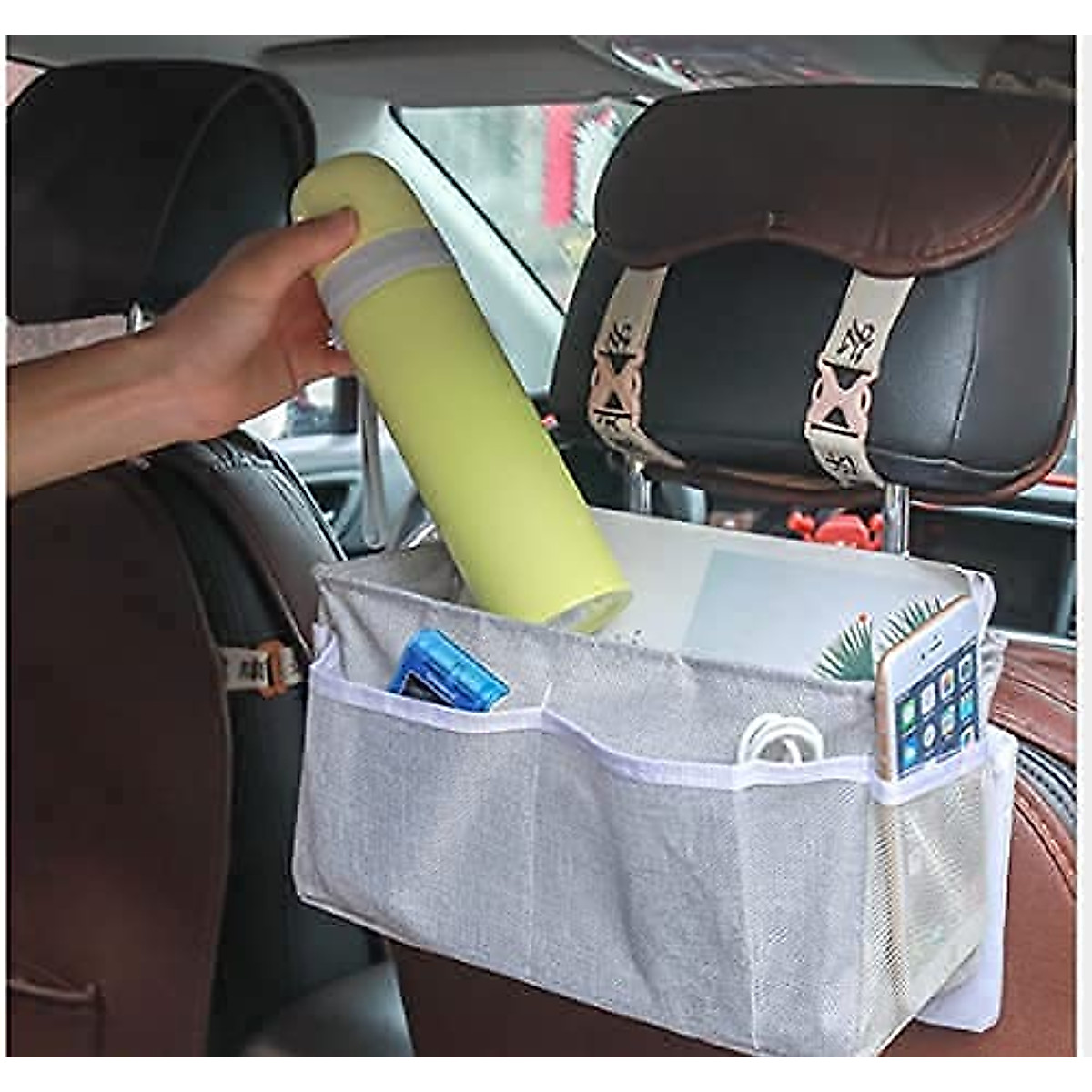 Moon & Star Home, dormitory bed hanging storage bag/storage bag, Dark gray, Length 31 cm, width 11 cm, height 16 cm