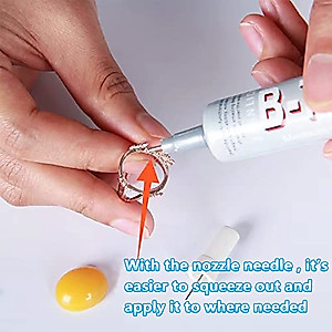 B-7000 Adhesive Glue for Phone, 15 ml DIY Glue,Waterproof Jewelry Glue Precision Craft Adhesive for Cell Phone Screen Repair Glass Wood Crafts Metal and Stones (1PCS Transparent)