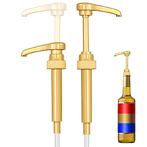 2 Pack Fresh Finest Coffee Syrup Pump Dispenser,Syrup Pump is Compatible with Torani, Davinci, Jordans Skinny Syrups, Fits 25.4 Oz/750 ML Bottles, for Coffee Syrups, Teas, Snow Cones, Smoothies