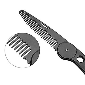 JinZeFa Stainless Steel Folding Beard Comb, Portable Multifunction Anti Static Comb for Men Mustache Styling