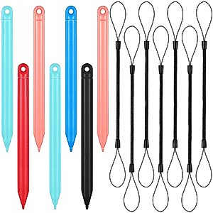 Replacement Stylus Drawing Pen and Lanyard Set for LCD Writing Tablet 4.7 Inch Colorful Drawing Tablet, Kids Drawing Pads, Doodle Board (7 Pack Stylus Pens and 7 Lanyards)
