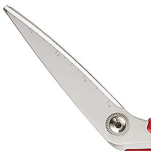 Milwaukee 48-22-4041 Iron Carbide Core Large-Looped Straight Jobsite Scissors w/ Onboard Ruler Markings and Index Finger Groove