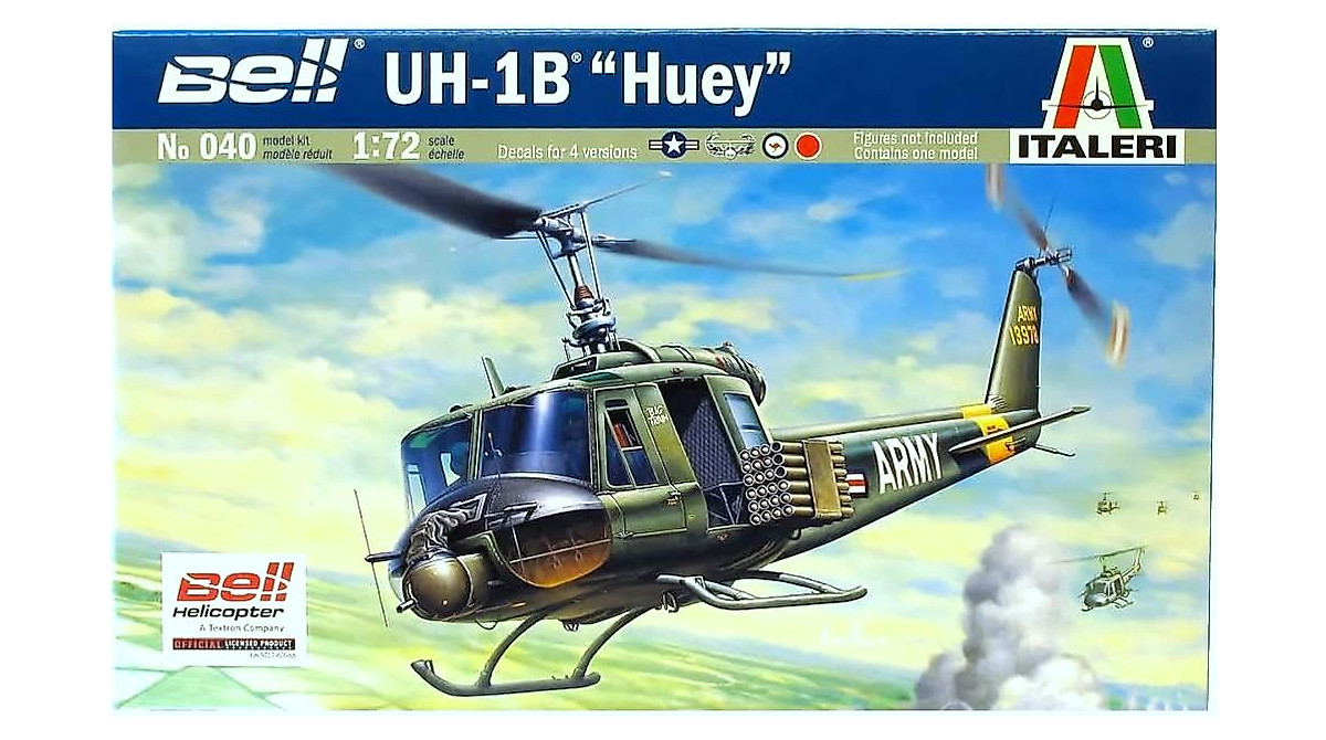Italeri Bell UH-1B Huey Model Kit - 1/72 Scale