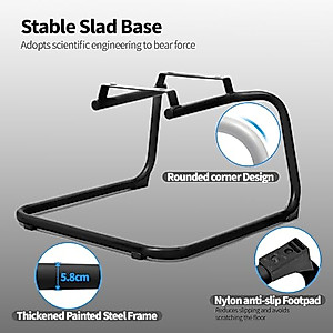 FYLICA Office Chairs No Wheels Conference Room Chair Breathable Mesh Upgraded Cushion and Sled Base, Mid Back Reception Chair No Armrests (1, Black)