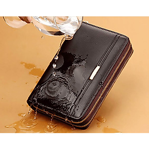 Black Sales Friday Deals Mens Long Leather Cellphone Clutch Wallet Purse for Men Large Travel Business Hand Bag Cell Phone Holster Card Holder Case Gift for Father Son Husband Boyfriend (Brown)