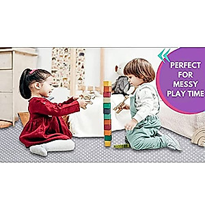 Splat Mat for Under High Chair - Splash Mat | Large 51" x 46" Size | Washable & Water Resistant | Avoid Messes | Multiple Uses | Easy to Wipe | Quick Drying - Comes w/ Carrying case for Floor & Table