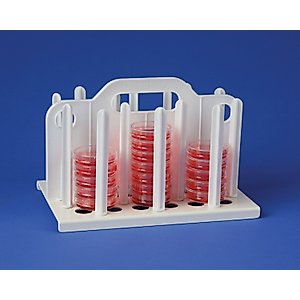 SP Bel-Art ProCulture 60mm Petri Dish Rack; 10½ x 6¾ x 6¾ in., 54 Places, Plastic (F18991-0060)