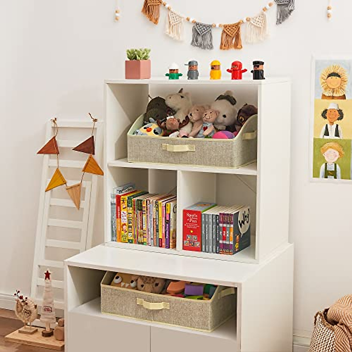 GRANNY SAYS Bundle of 3-Pack Trapezoid Storage Bins & 1-Pack Hanging Closet Organizer