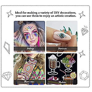 Jewel Gem Sticker 1852Pcs Self Adhesive Craft Stickers Rhinestone Bling Jewels Sticker for Makeups/DIY Nail/Body/Phone Decoration, 16 Sheets
