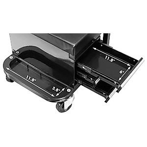 BIG RED Rolling Creeper Garage/Shop Seat with Three Built-in Drawers, Rolling Tool Chest,Black,APD2016AR